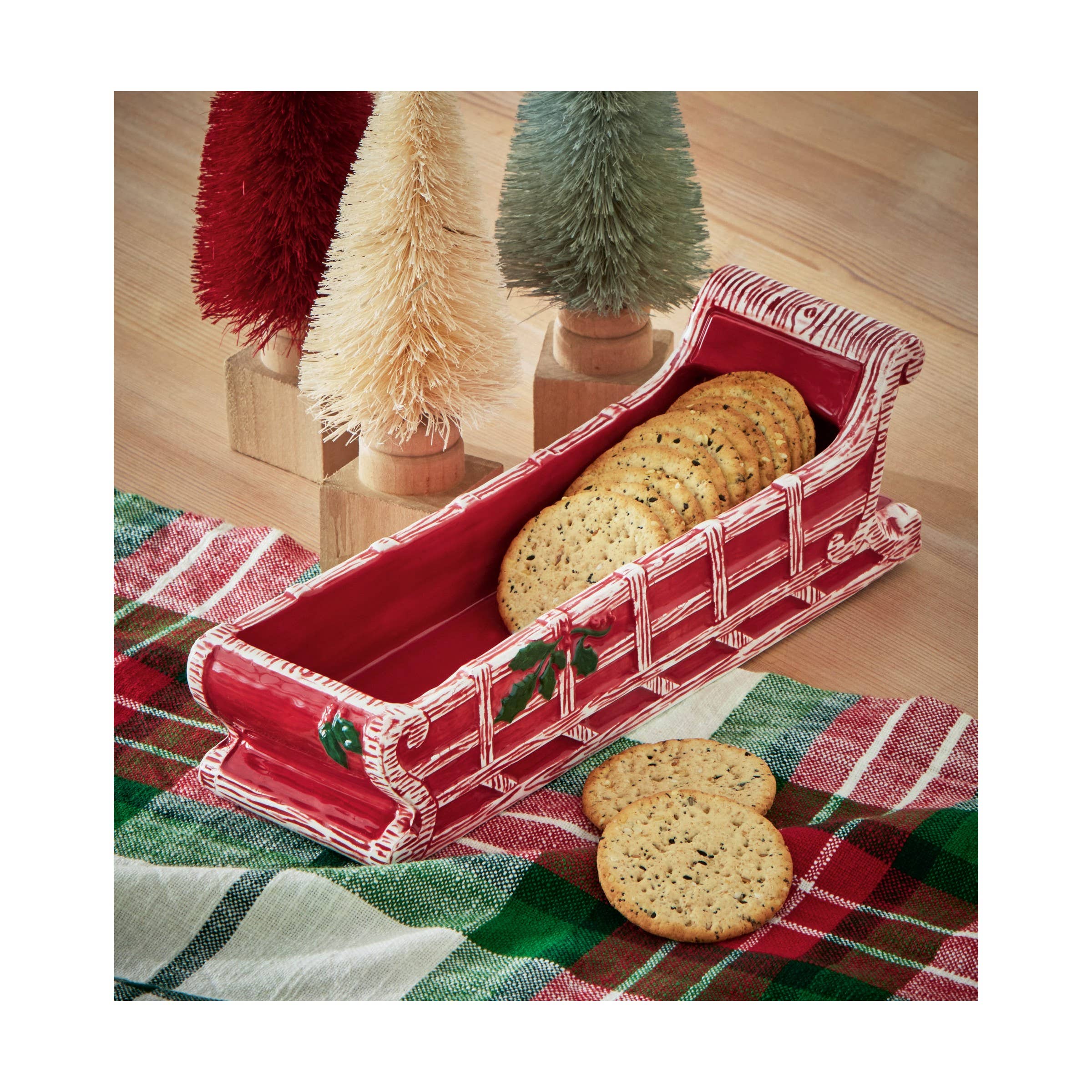 Vintage Sleigh Red Ceramic Cracker Dish – Alice + Kate Bakery